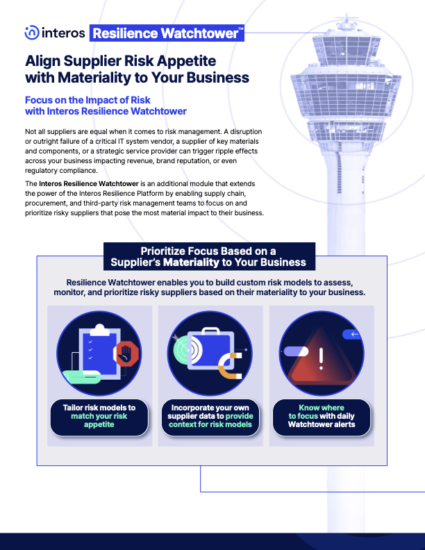 Interos Resilience Watchtower
